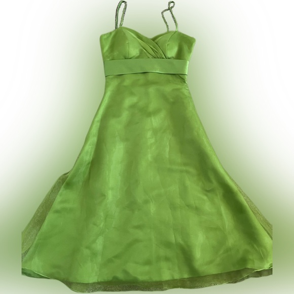 Source Unknown | Dresses | Vintage 200s Promhoco Dress Olive Green ...